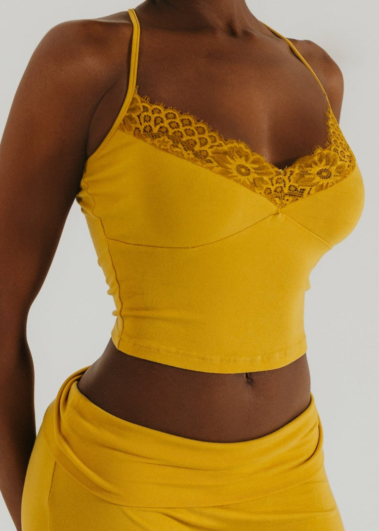 The Lace Cami-Yellow – The Morning Ticket
